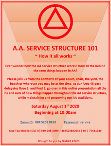 AA Service Structure 101 by District 22/23 – AASJ