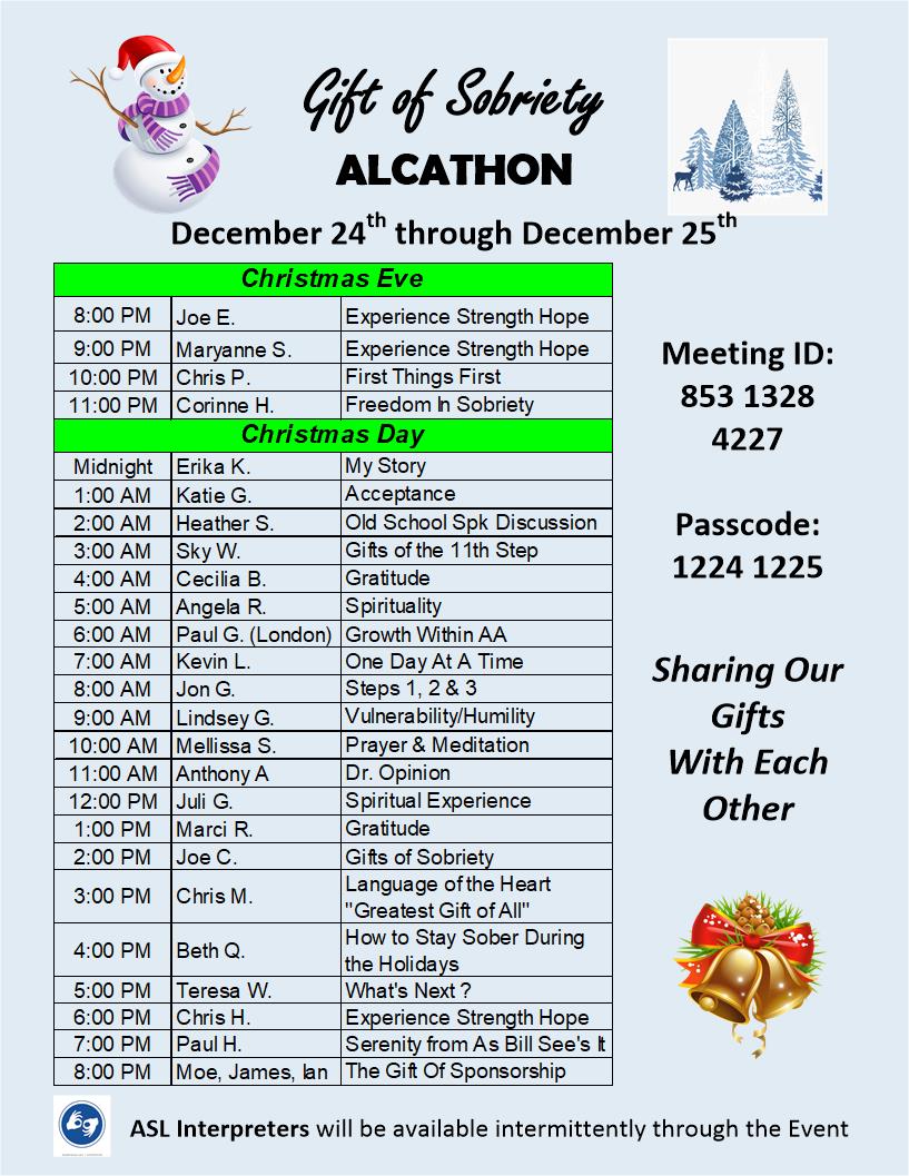 Gift Of Sobriety Alcathon – AASJ